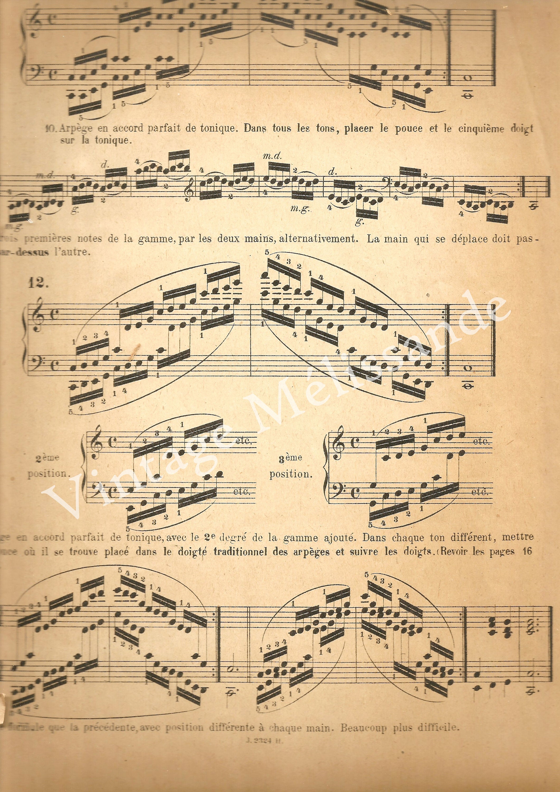 Printable French Music Sheets, Partitions, Digital, Download, Ephemera ...