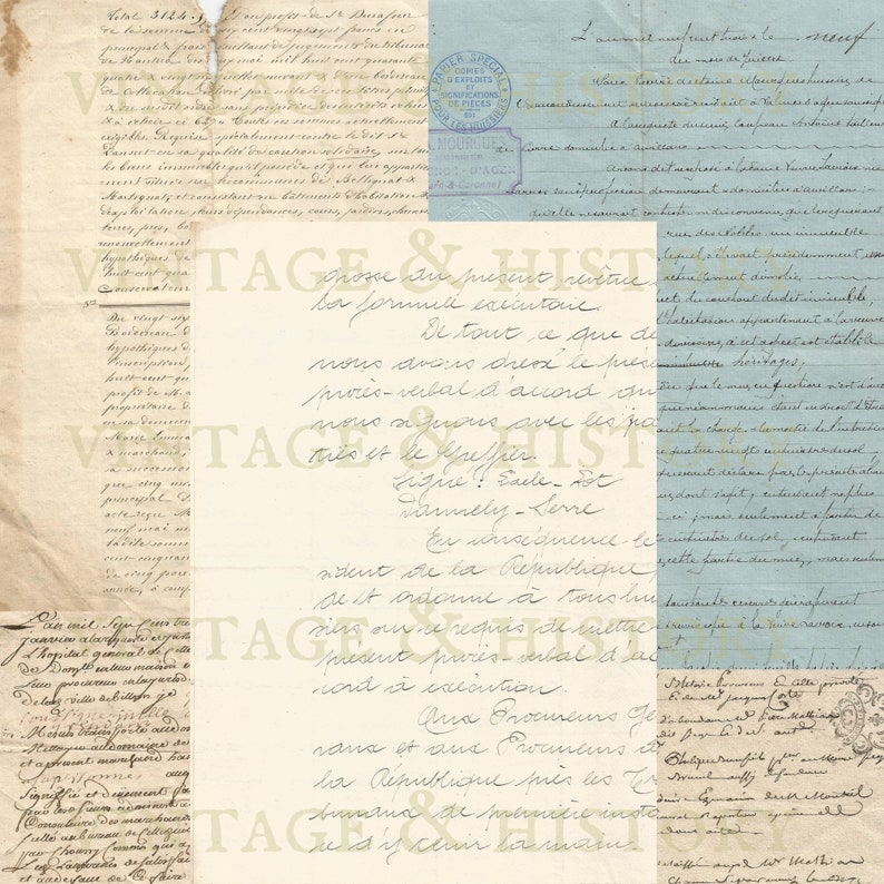 64 Page Bundle 8 Old French Papers Handwritten - Etsy