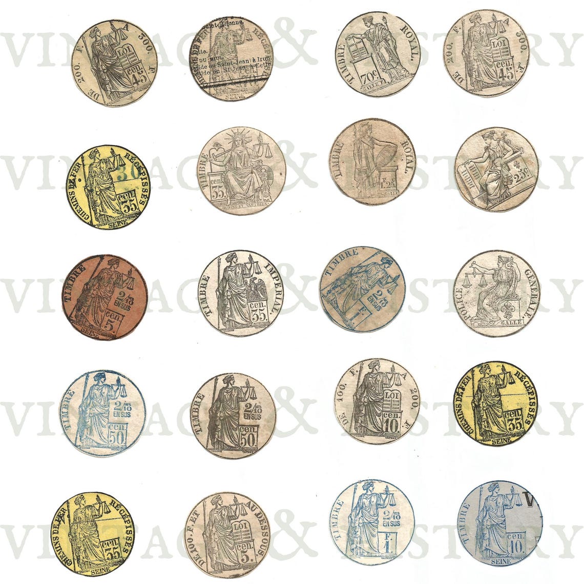Printable Antique French Cachets {5}, Généralités, Official Stamps ...