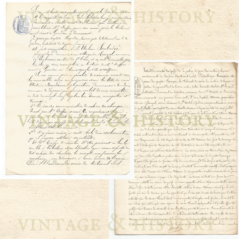 15 Page Bundle 4 1800s French Paper Handwritten - Etsy
