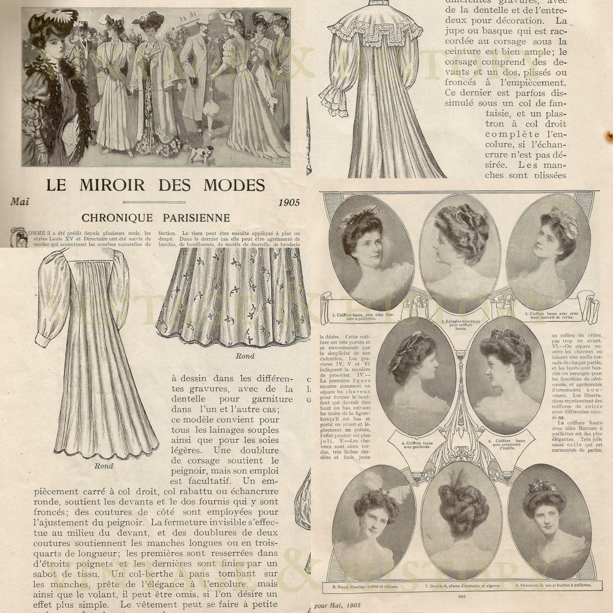 Le Miroir Des Modes, Mai 1905, French Fashion Magazine, Digital ...