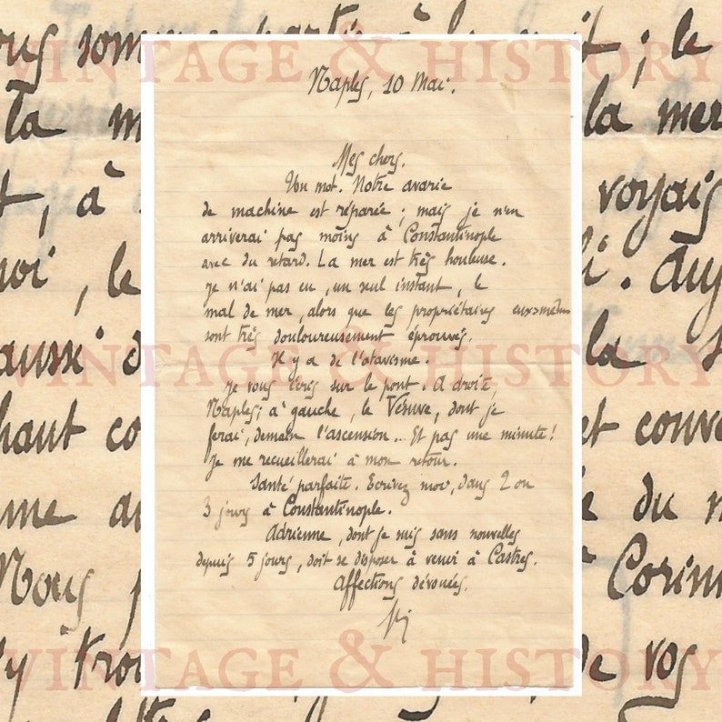 Letters Written by a Young French Woman on a Sea Voyage in Italy in ...
