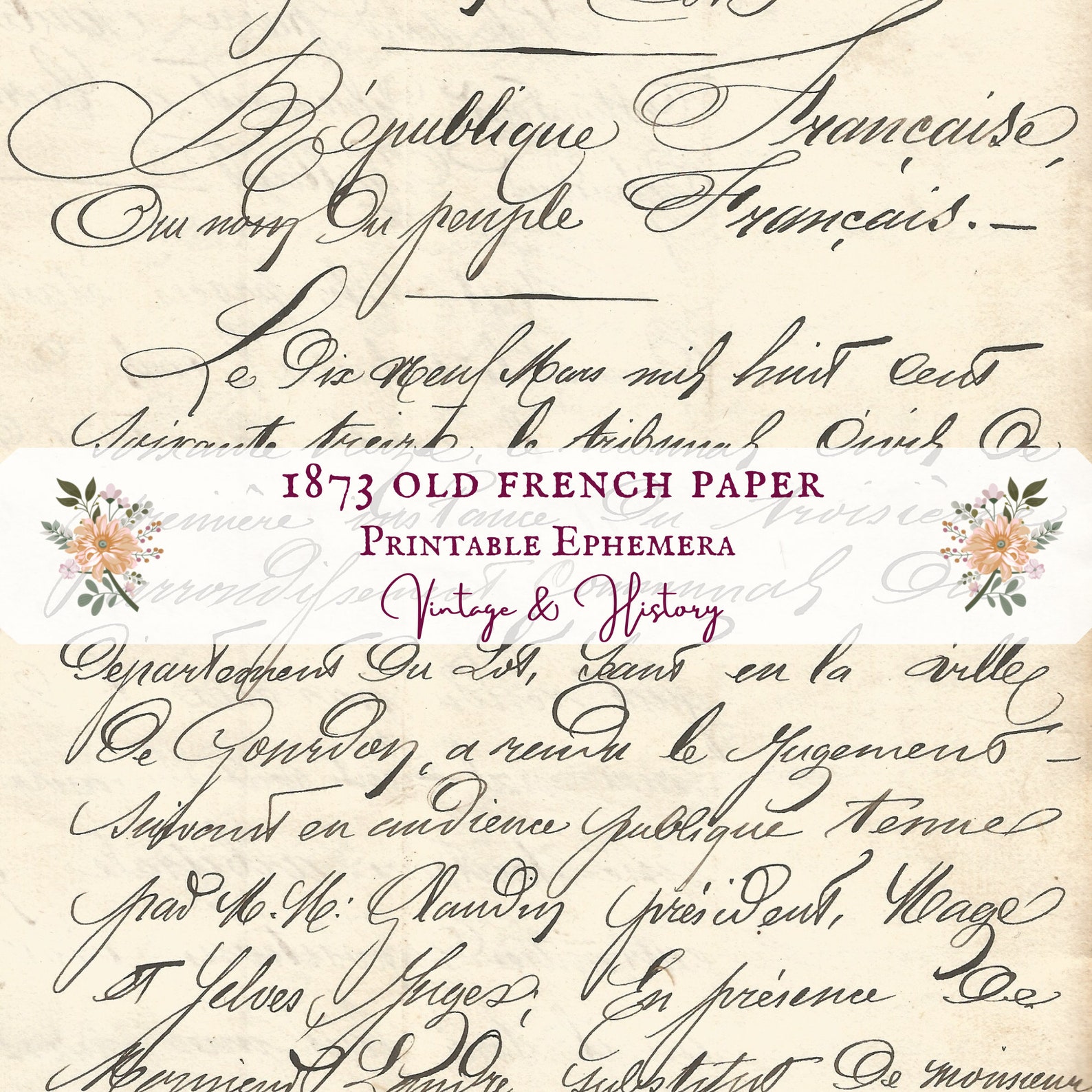 1873 French Paper Vintage Printable Digital Ephemera - Etsy