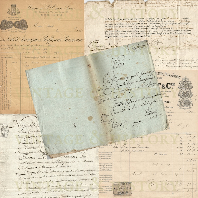 64 Page Bundle 8 Old French Papers Handwritten - Etsy