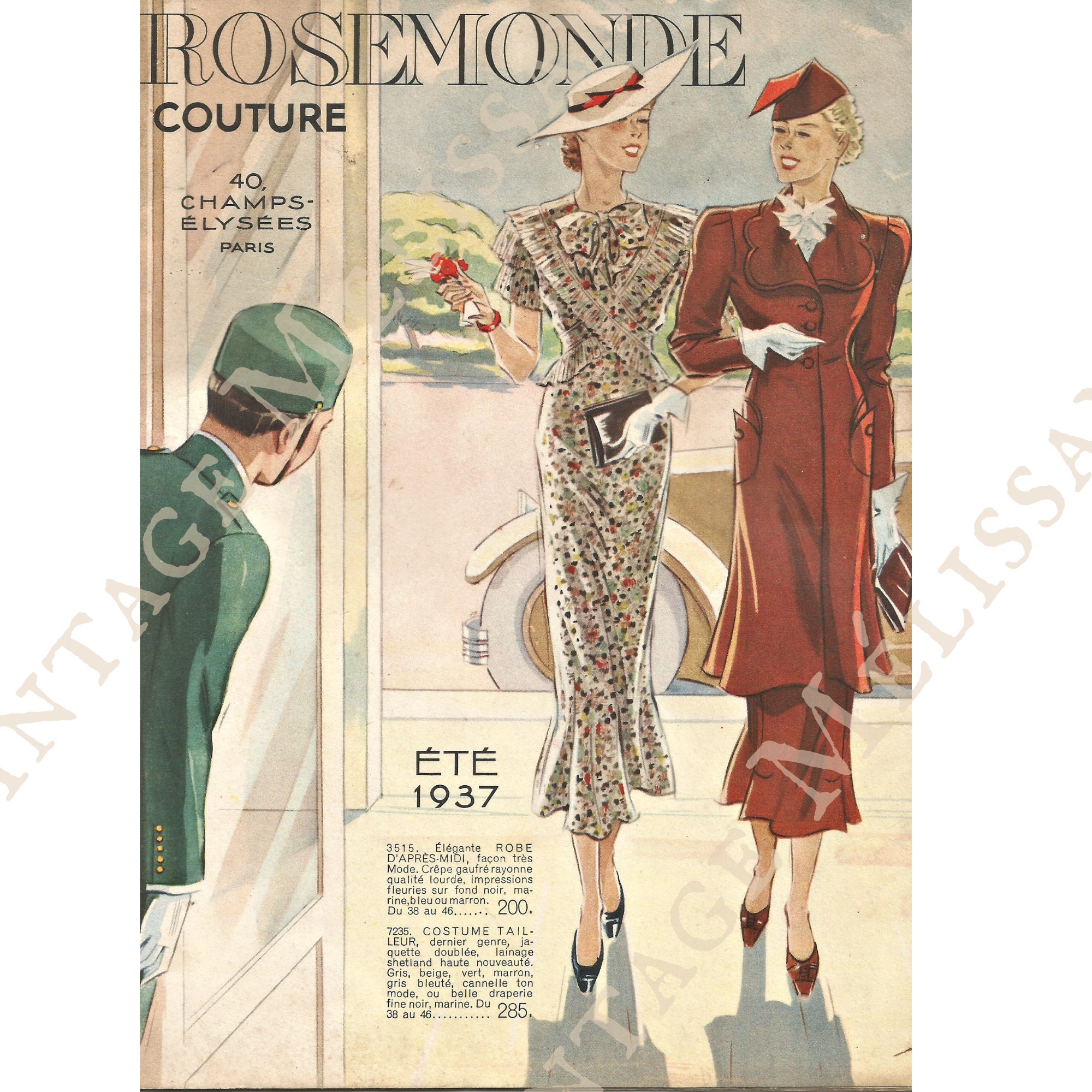 Summer 1937, Rosemonde Couture, Paris Fashion Magazine, Digital ...