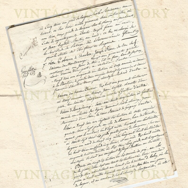 1826 Old French Paper, Printable, Vintage, Ephemera, Scrapbooking, Junk ...