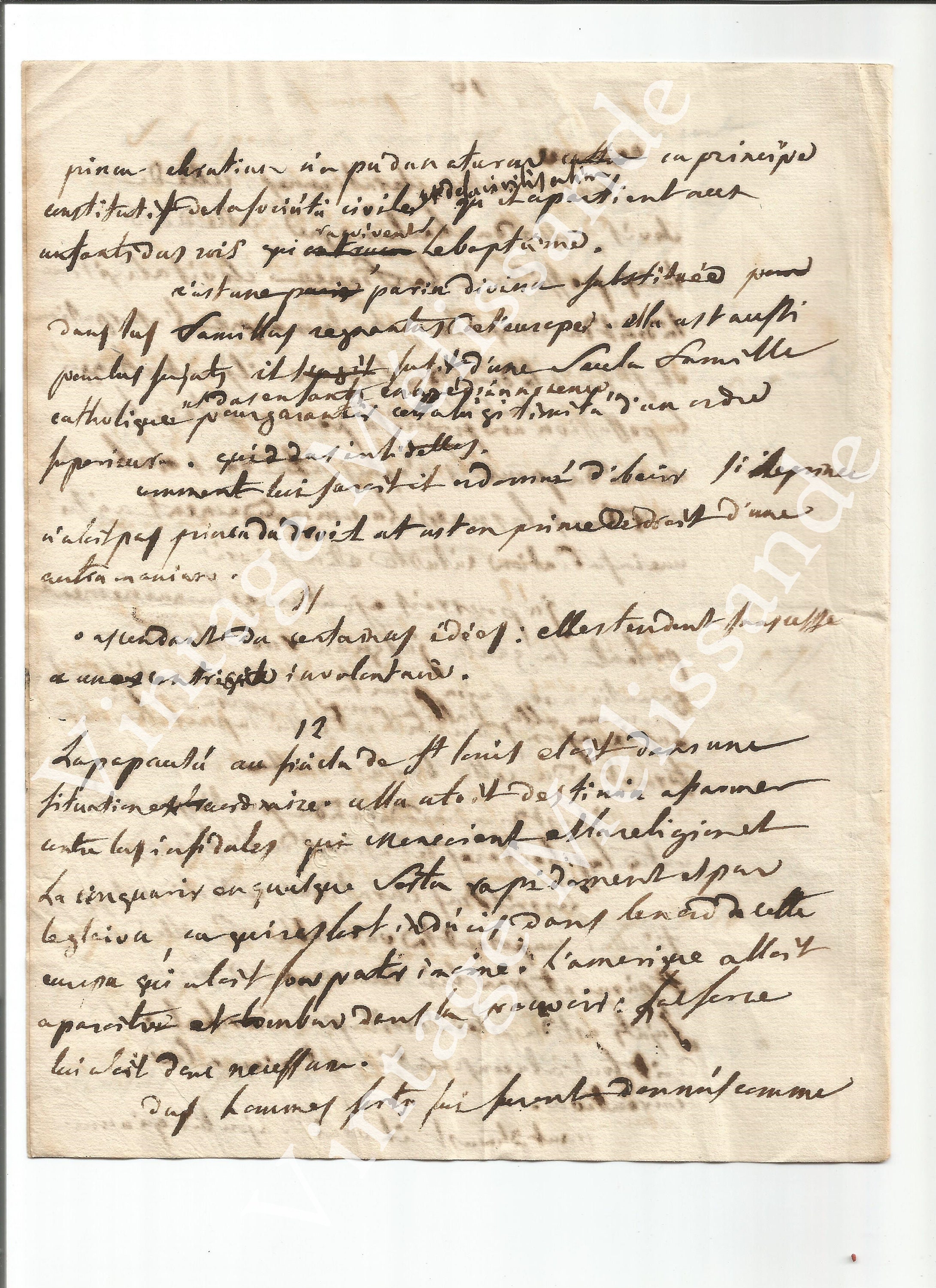 1800s Handwritten Pages, French Paper, Printable, Vintage, Ephemera ...