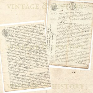 15 Page Bundle {4}, 1800s French Paper, Handwritten, Calligraphy ...