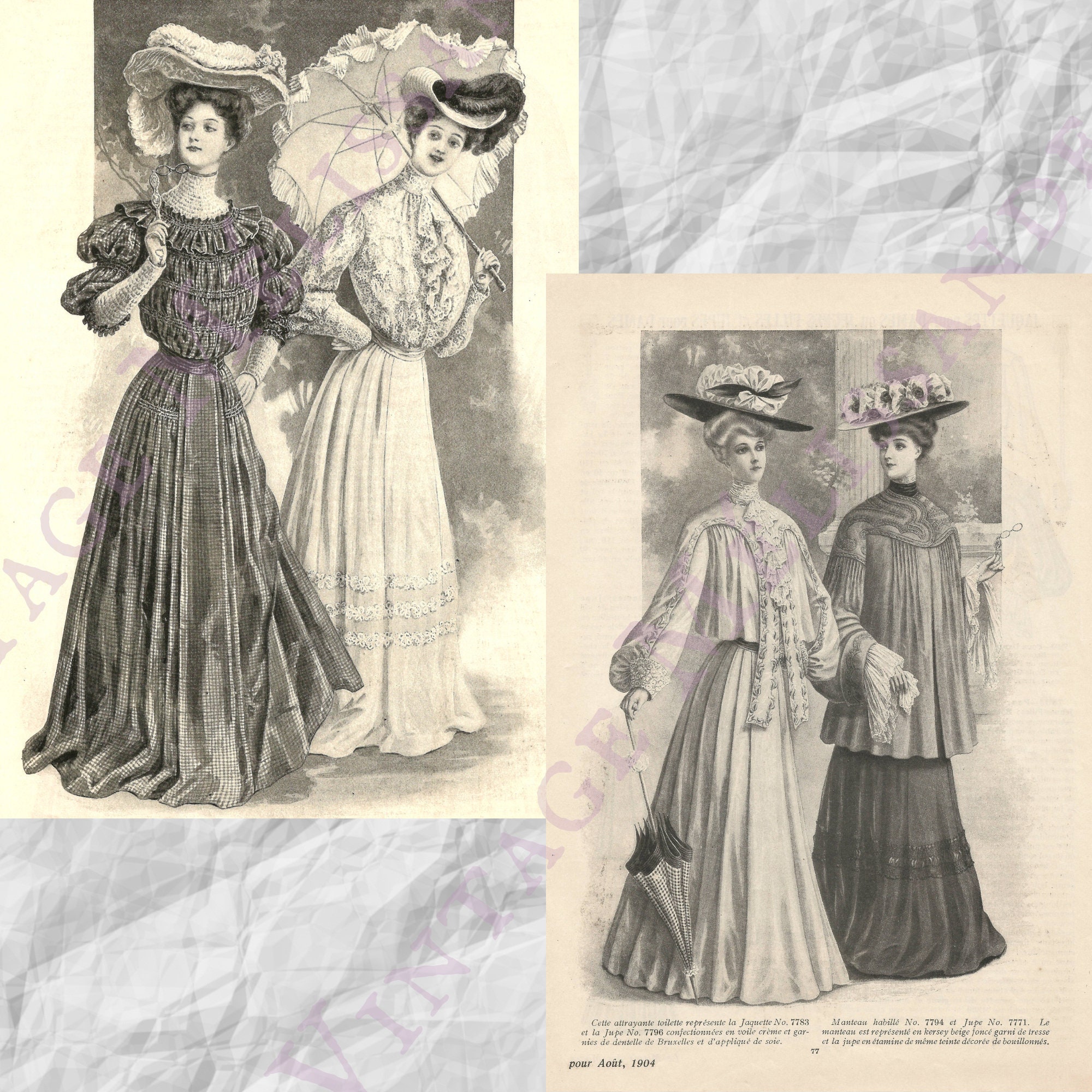 Le Miroir Des Modes, Août 1904, French Fashion Magazine, Digital ...