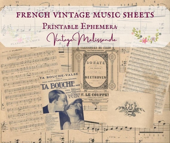 Printable French Music Sheets Partitions Digital Download | Etsy