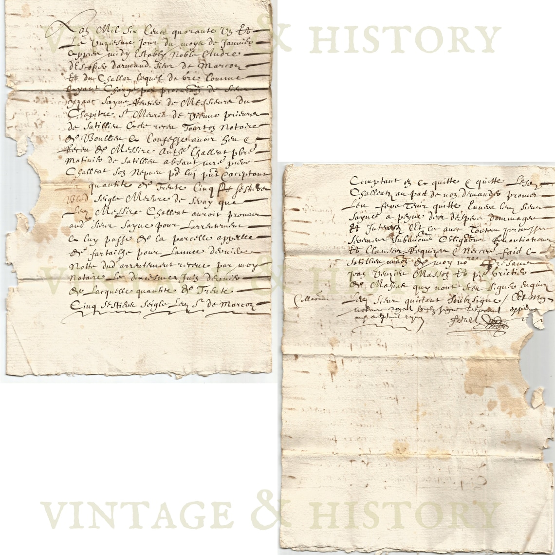 1600s Collection 2 Antique French Papers Printable - Etsy