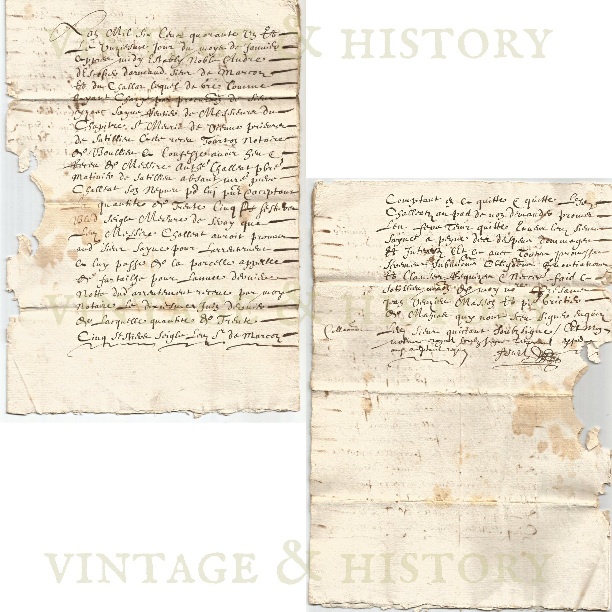 1600s Collection 2 Antique French Papers Printable - Etsy