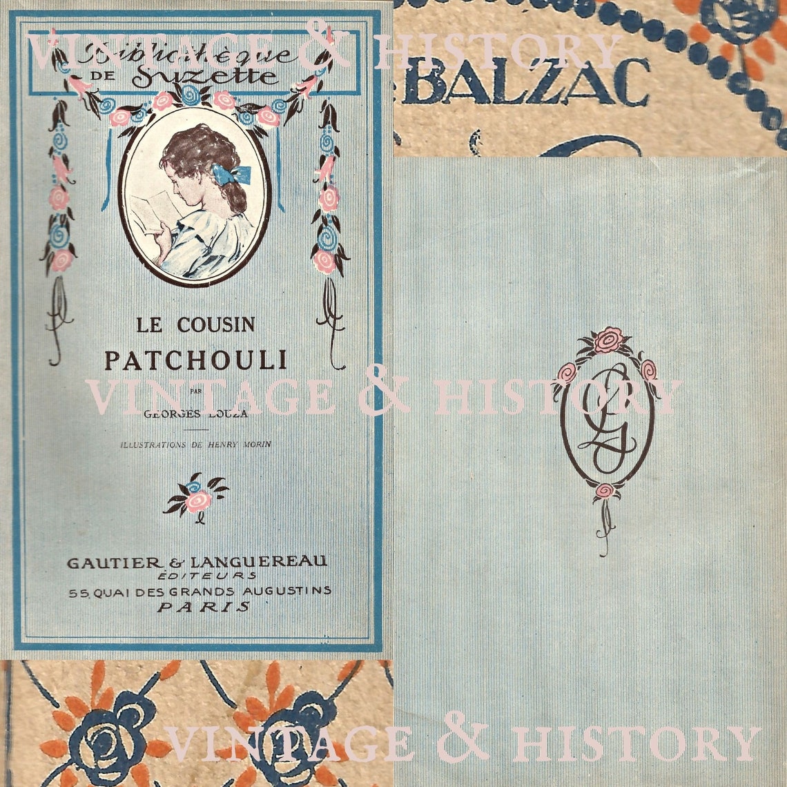 French Book Covers, Printable, Vintage, Paper Ephemera, Digital ...