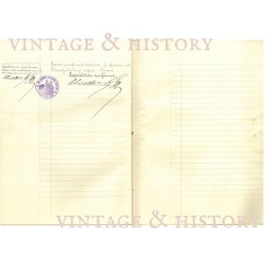 1916 Marriage Contract With Blue Frame, Old French Documents, Printable ...