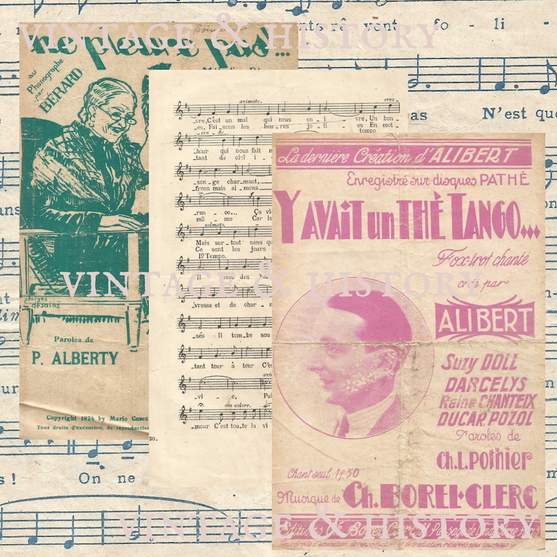 1920s French Music Scores {3}, Partitions, Piano, French Vintage ...