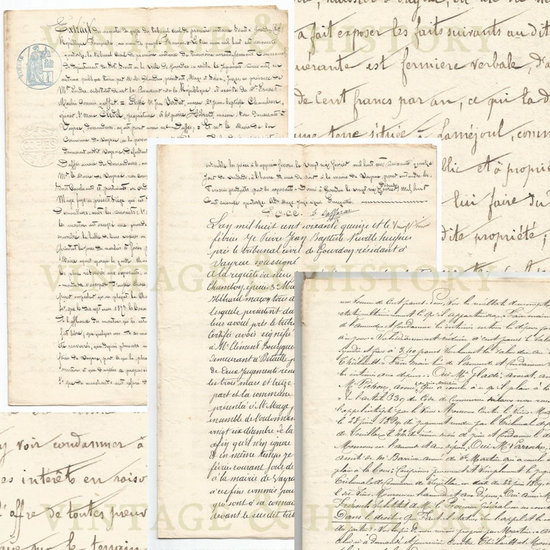15 Page Bundle 4 1800s French Paper Handwritten - Etsy