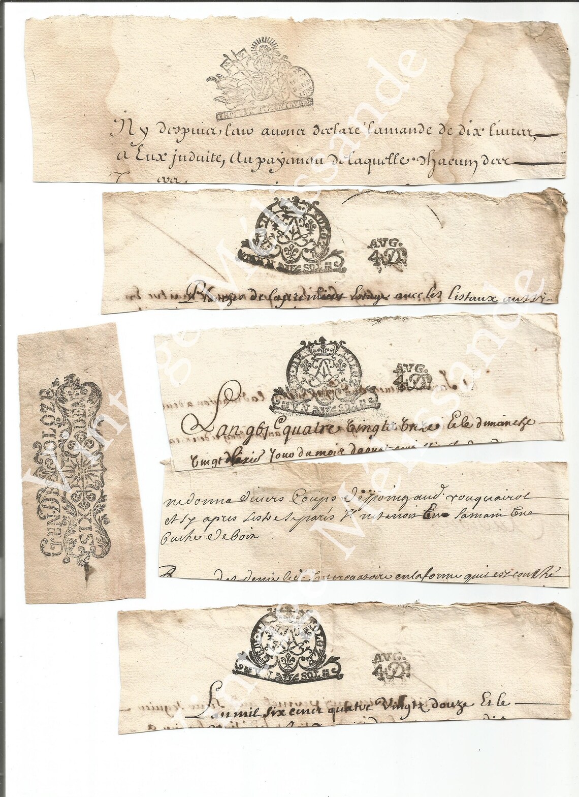 17th Century Antique French Cachets, Stamps, Digital, Download ...