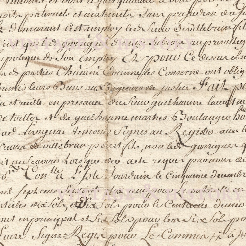 1766 Old French Document, Printable, Digital Ephemera, Antique Papers ...