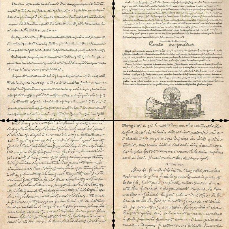 French Handwriting, Sortes D'ecritures, Vintage Book, Printable ...