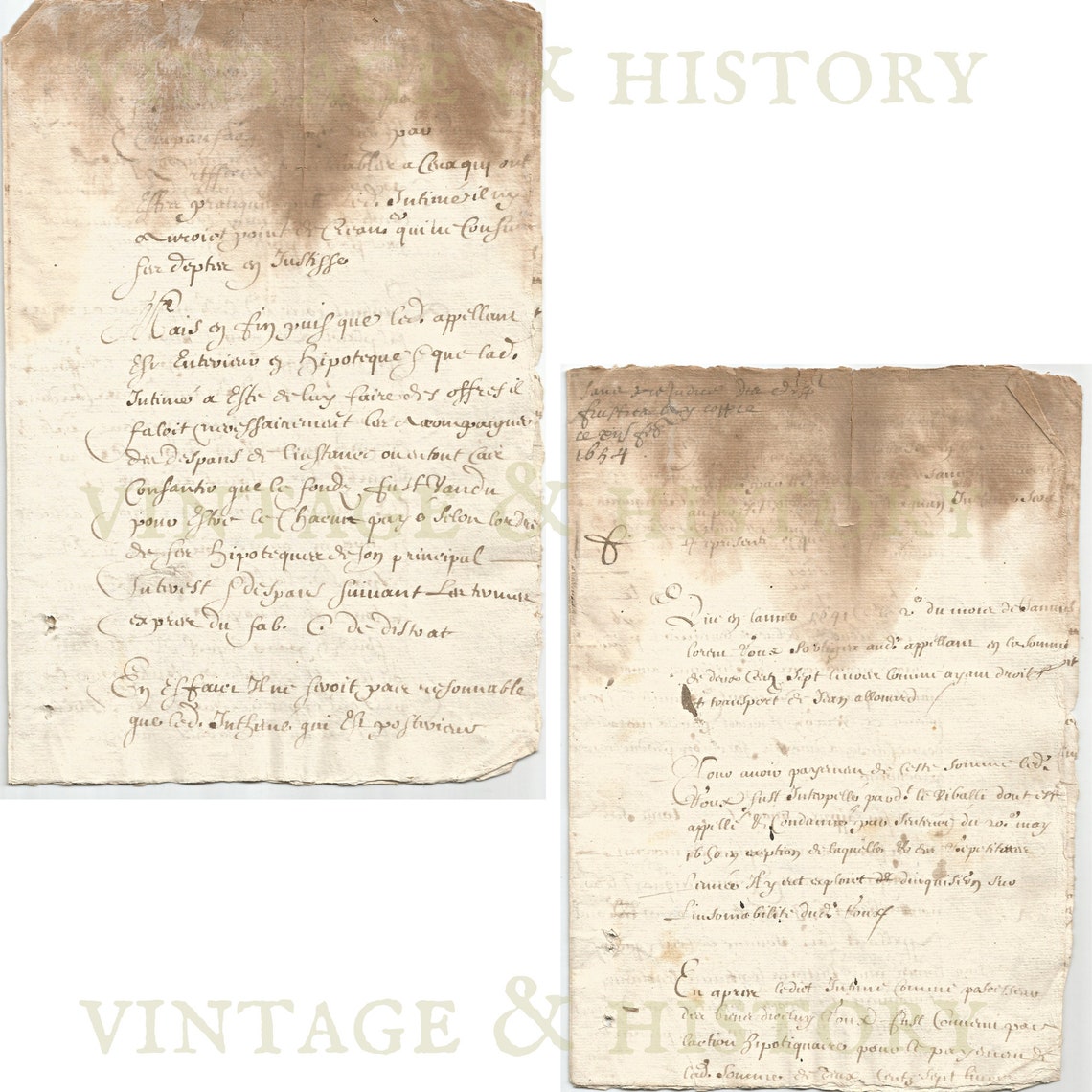 1600s Collection 2 Antique French Papers Printable - Etsy