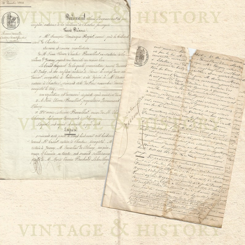 20 Page Bundle {7}, 1800s French Paper, Handwritten, Calligraphy ...