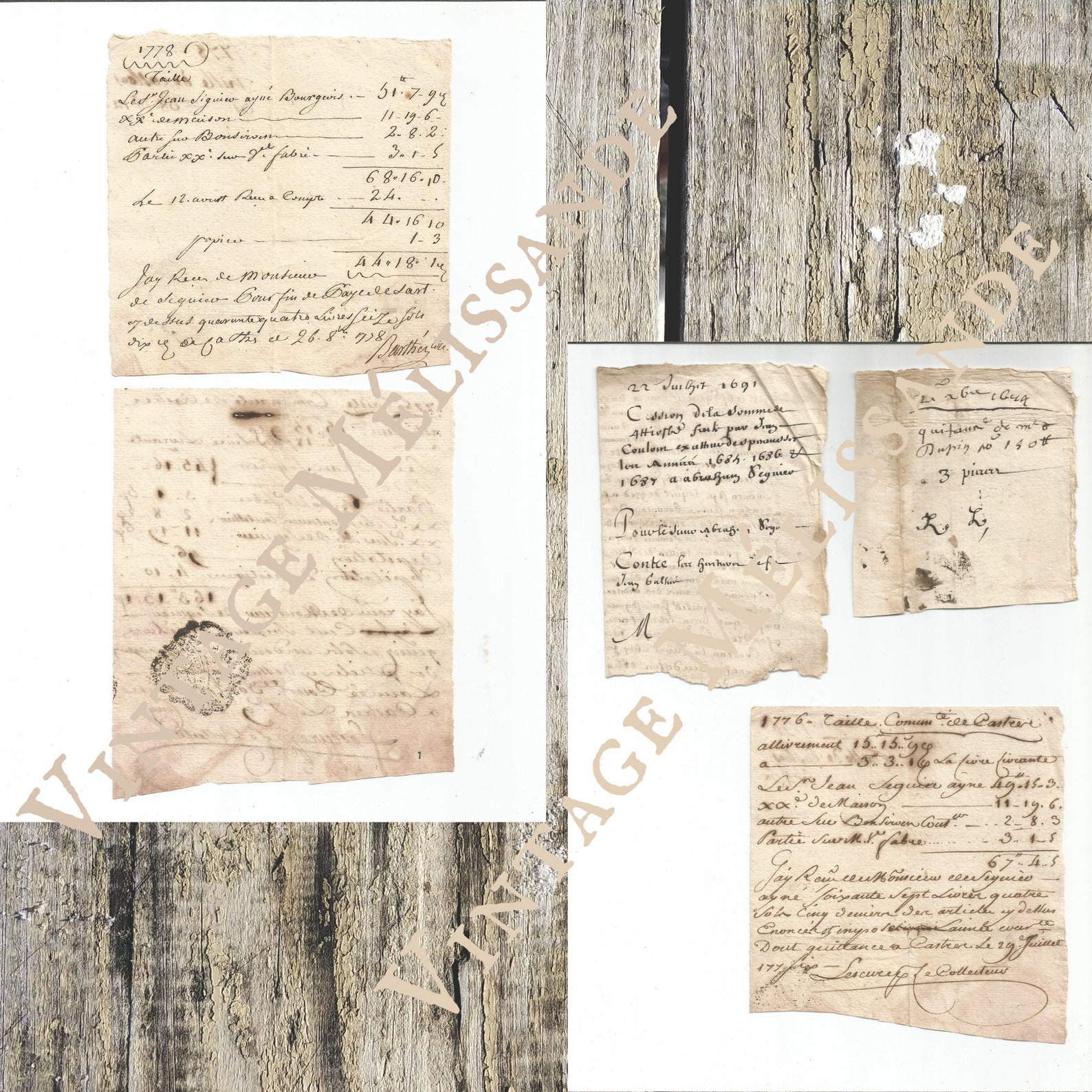 Printable 1700s Chits, Receipts, Documents, Digital Download, Ephemera ...