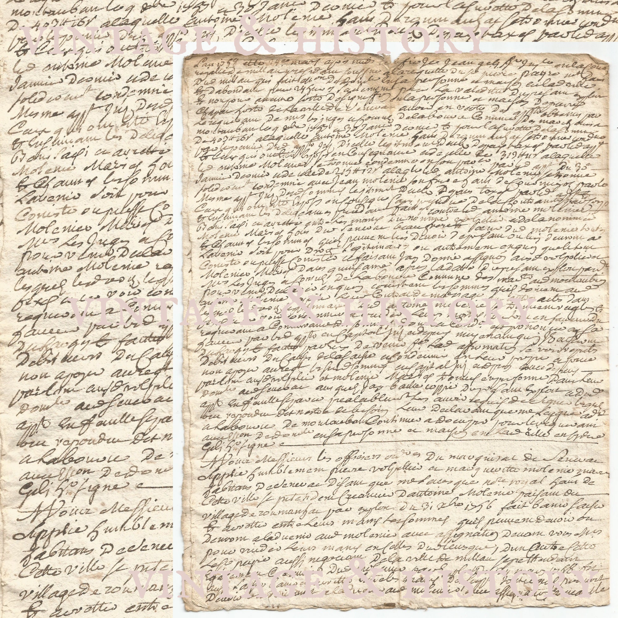 1757 Old French Document, Printable, Digital Ephemera, Antique Papers ...