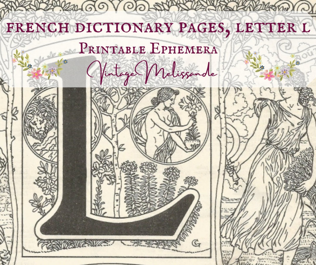 French Dictionary Pages, Letter L, Larousse, Alphabet, Printable ...
