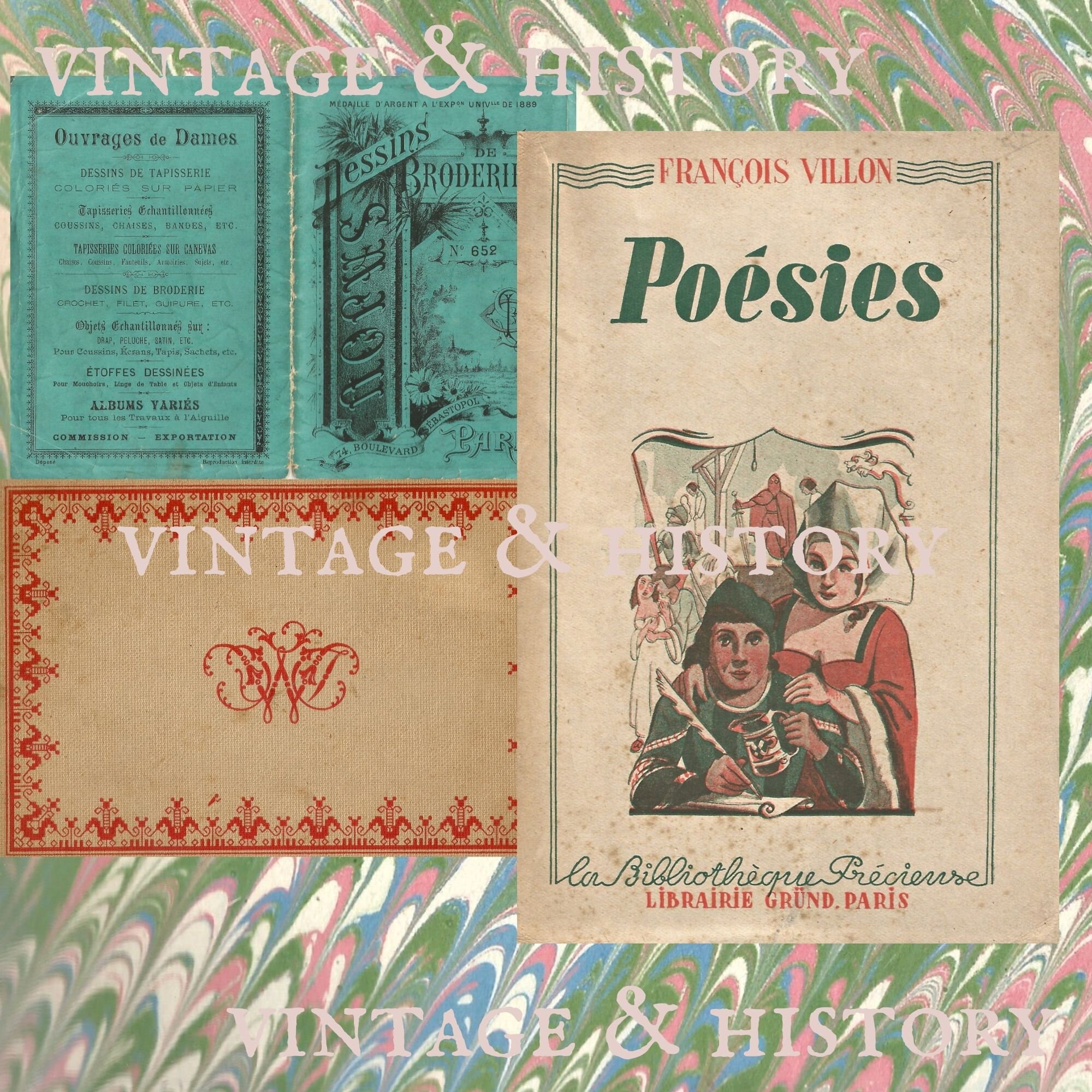 French Book Covers, Printable, Vintage, Paper Ephemera, Digital ...