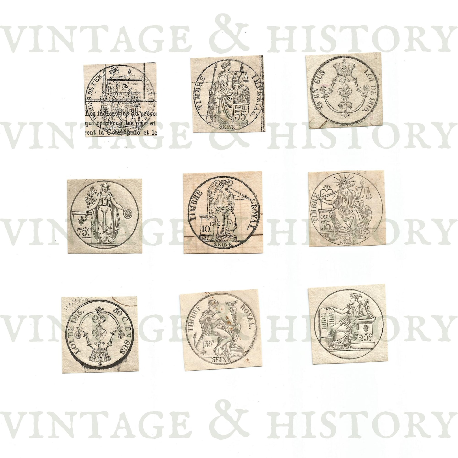 Printable Antique French Cachets {5}, Généralités, Official Stamps, Printable Paper Ephemera ...