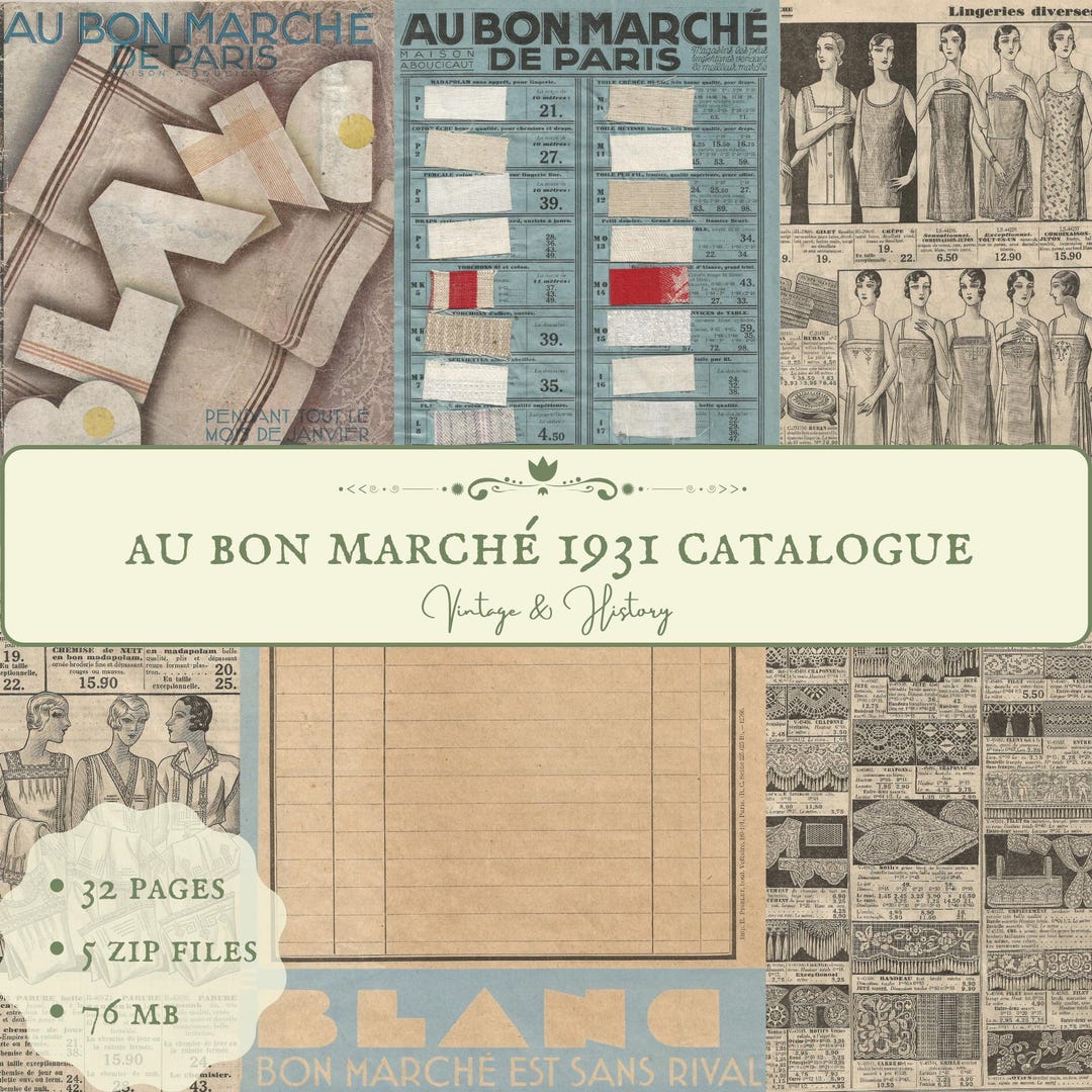 Au Bon Marché 1931 Catalogue, Paris Style and Fashion, Grand Department ...