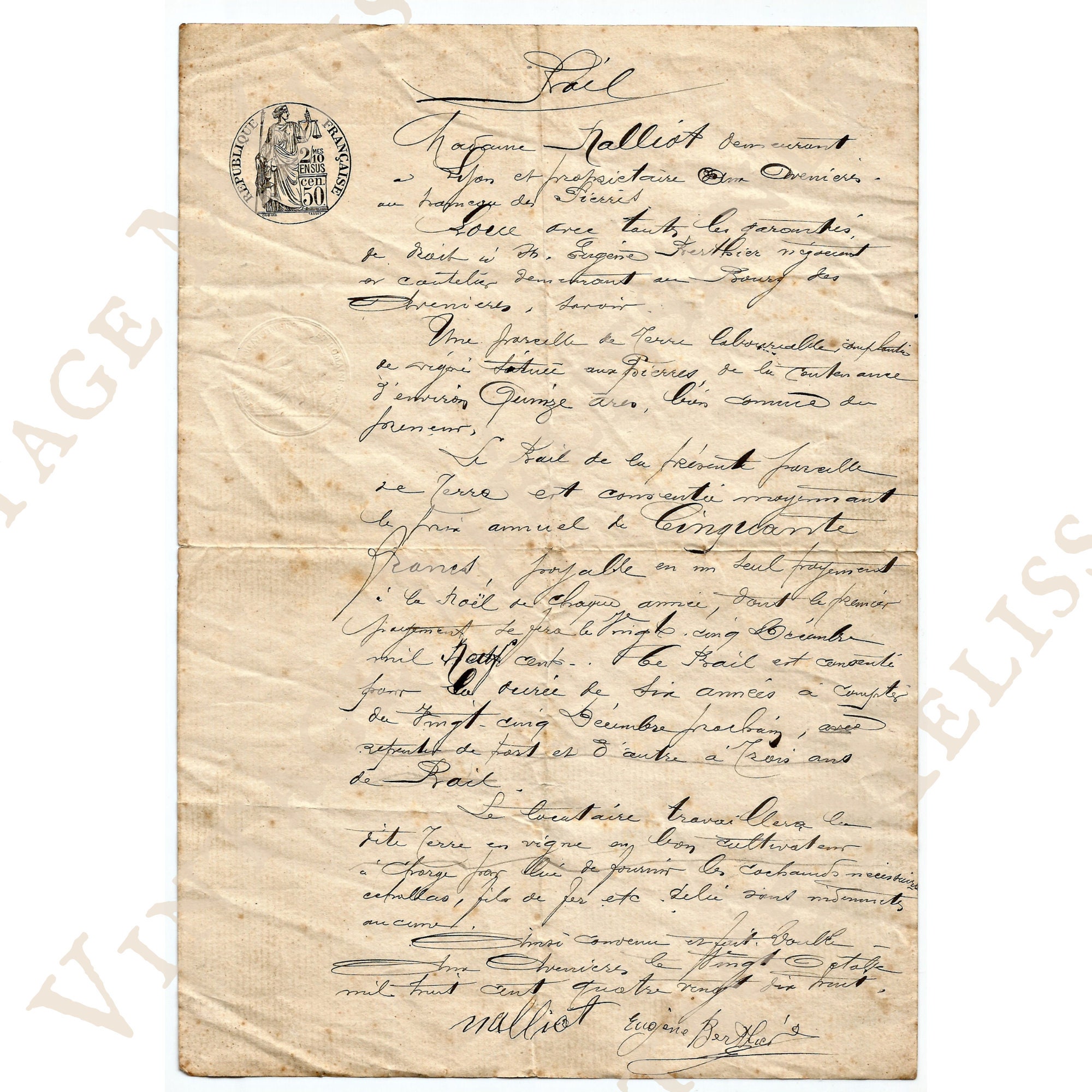 Collection of 10 19th Century Handwritten Papers, Printable, Vintage ...
