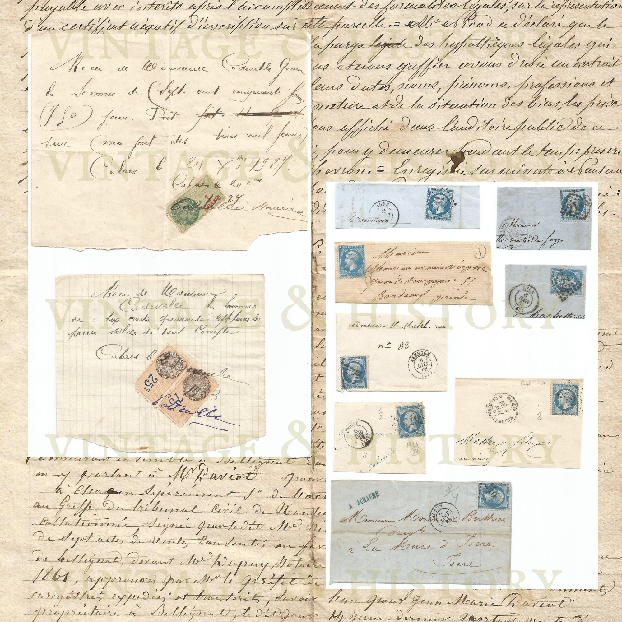 64 Page Bundle 8 Old French Papers Handwritten - Etsy