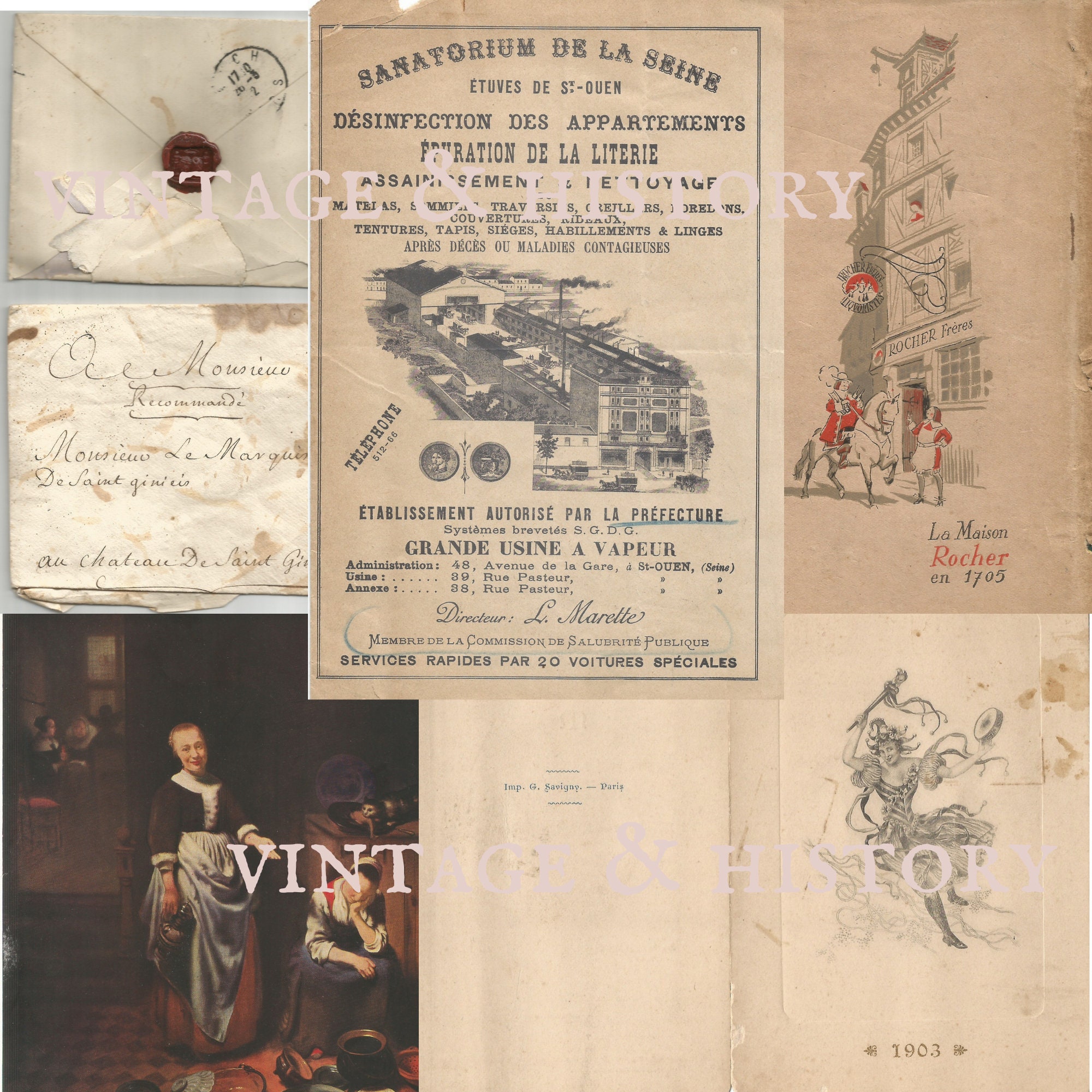 Assorted French Vintage Ephemera bundle 3, 31 Pieces, Printable ...