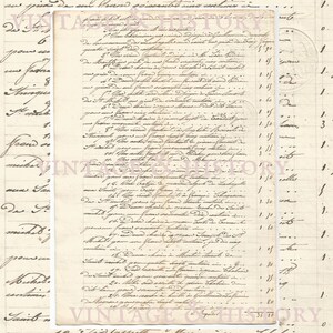 1854 Antique Handwritten French Document, Calligraphy, Printable ...