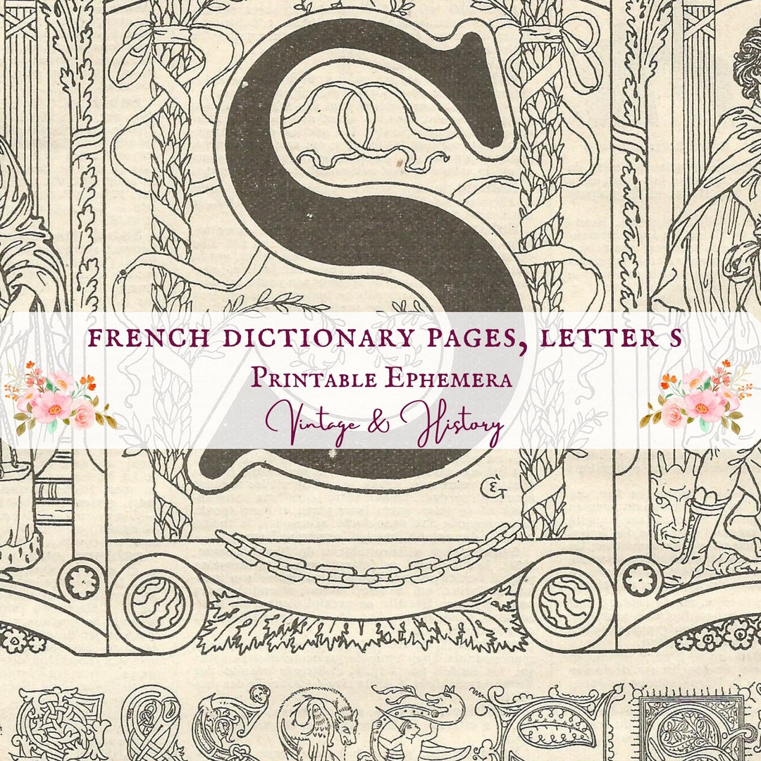French Dictionary Pages, Letter S, Larousse, Alphabet, Printable ...