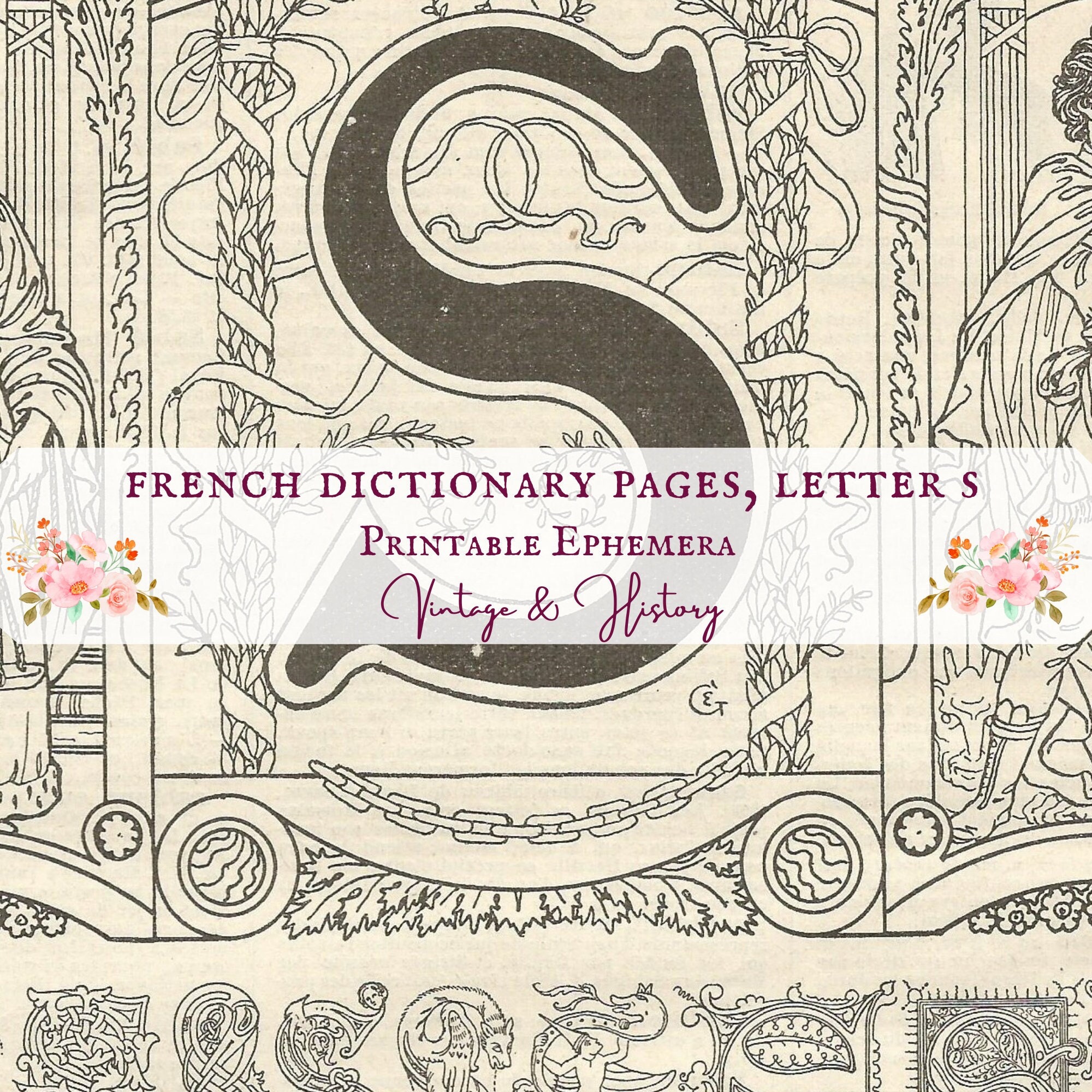 French Dictionary Pages, Letter S, Larousse, Alphabet, Printable ...