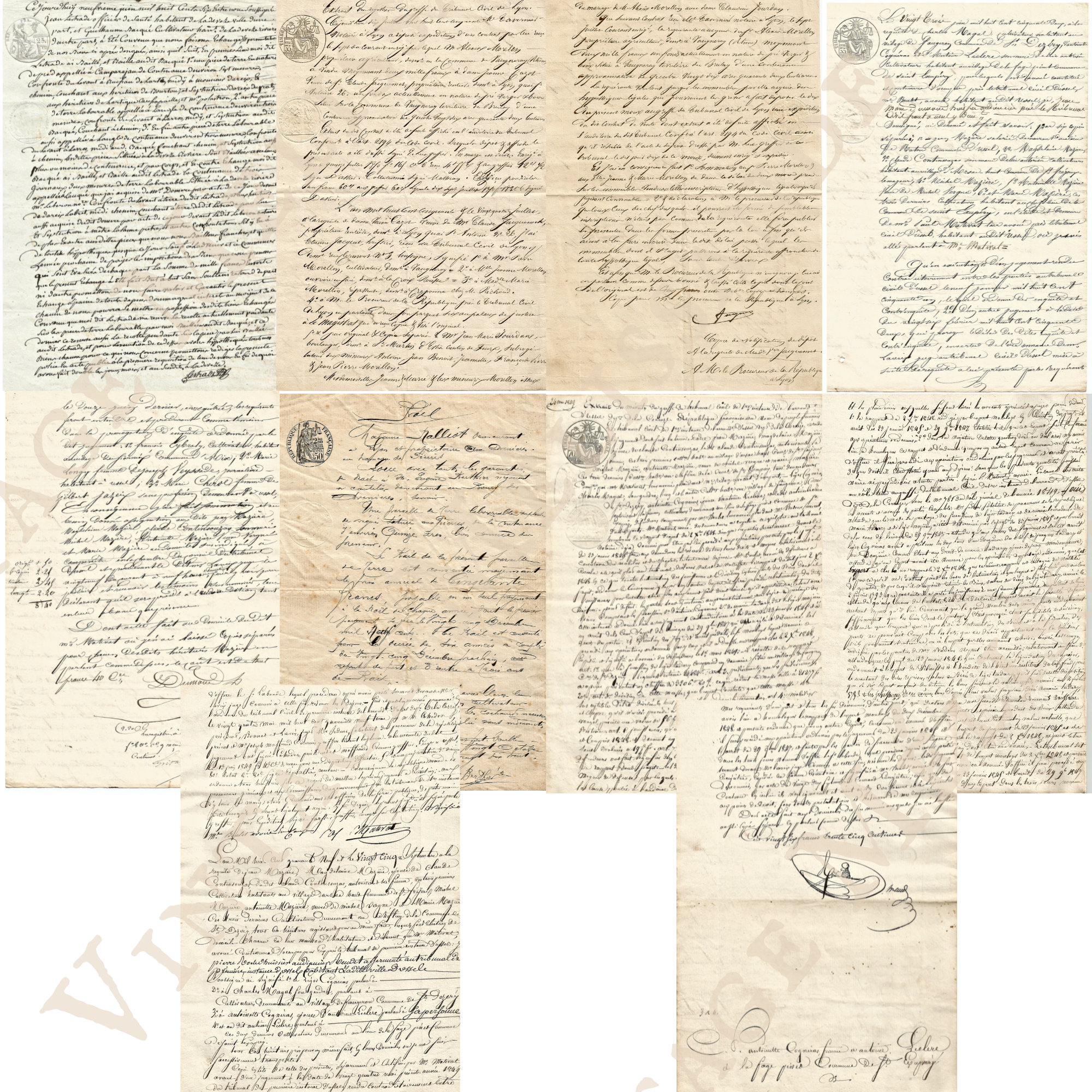 Collection of 10 19th Century Handwritten Papers, Printable, Vintage ...