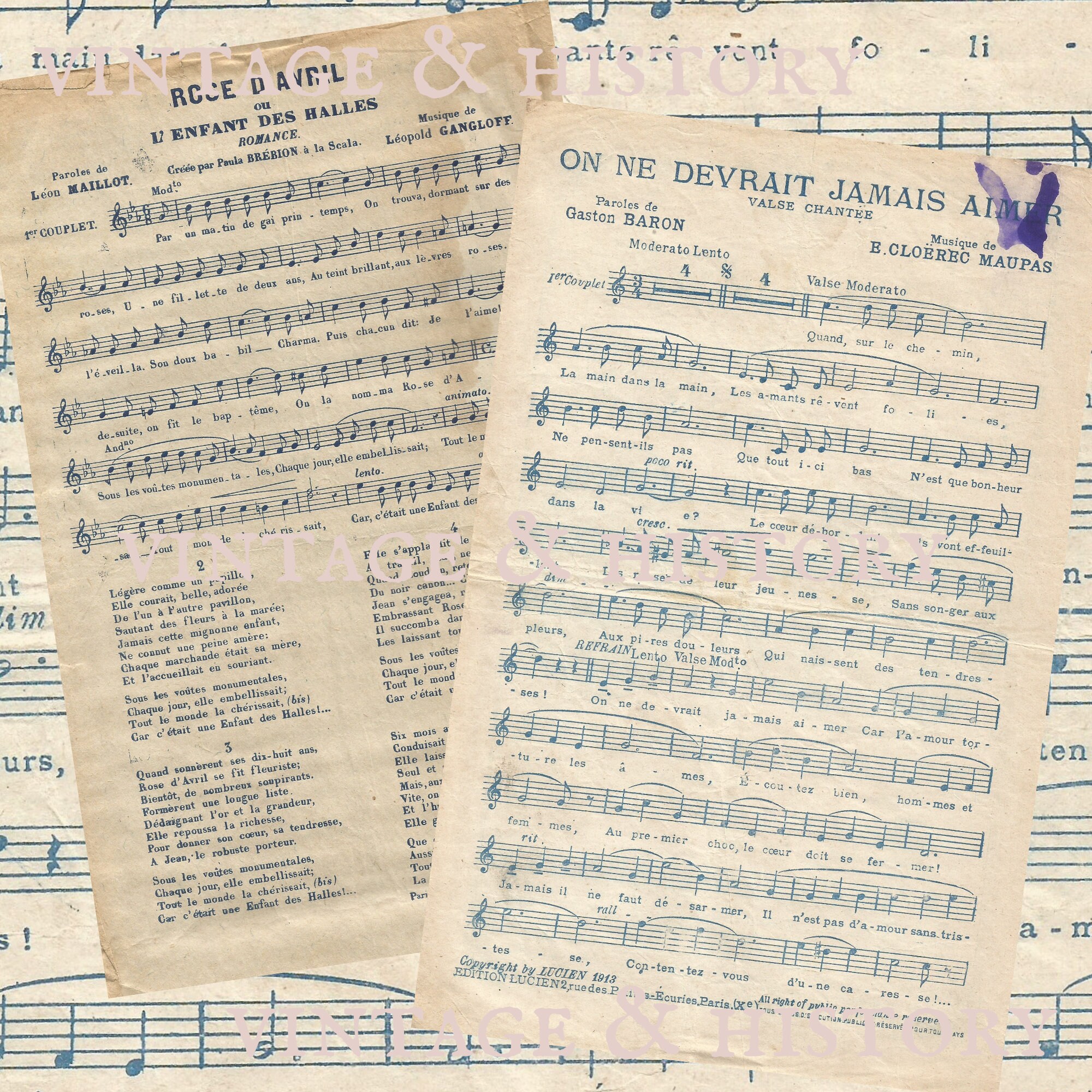 1920s French Music Scores {3}, Partitions, Piano, French Vintage ...
