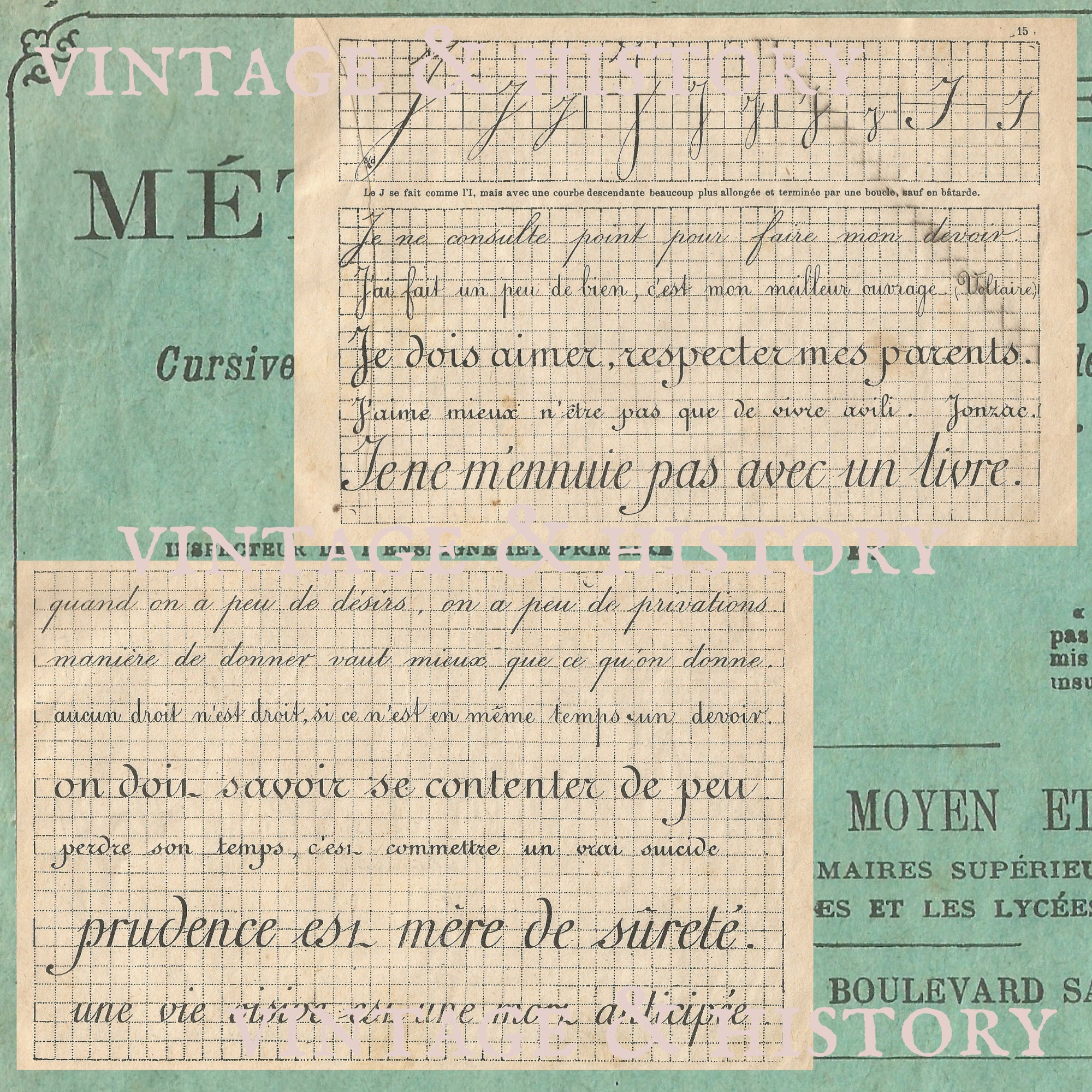 French Cursive Handwriting, Schoolbook, Methode Ecriture, Printable ...