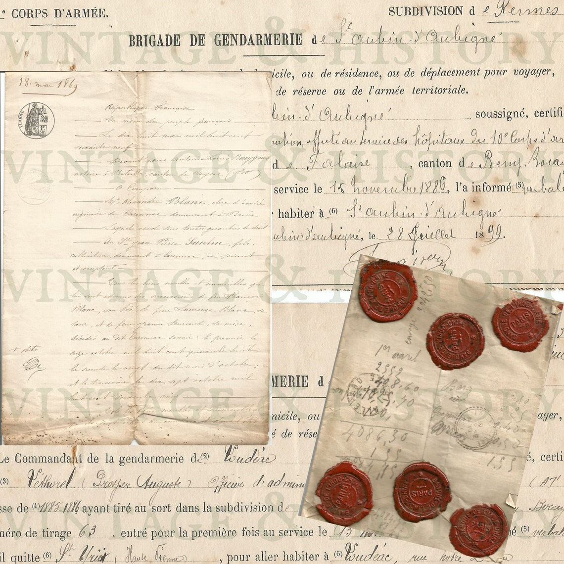 Assorted French Vintage Ephemera {bundle 7}, 35 Pieces, Printable Paper ...