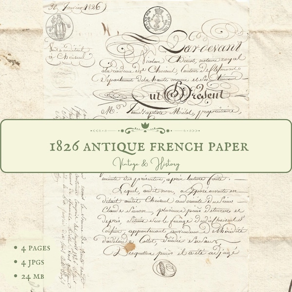 Antique French Document - Etsy