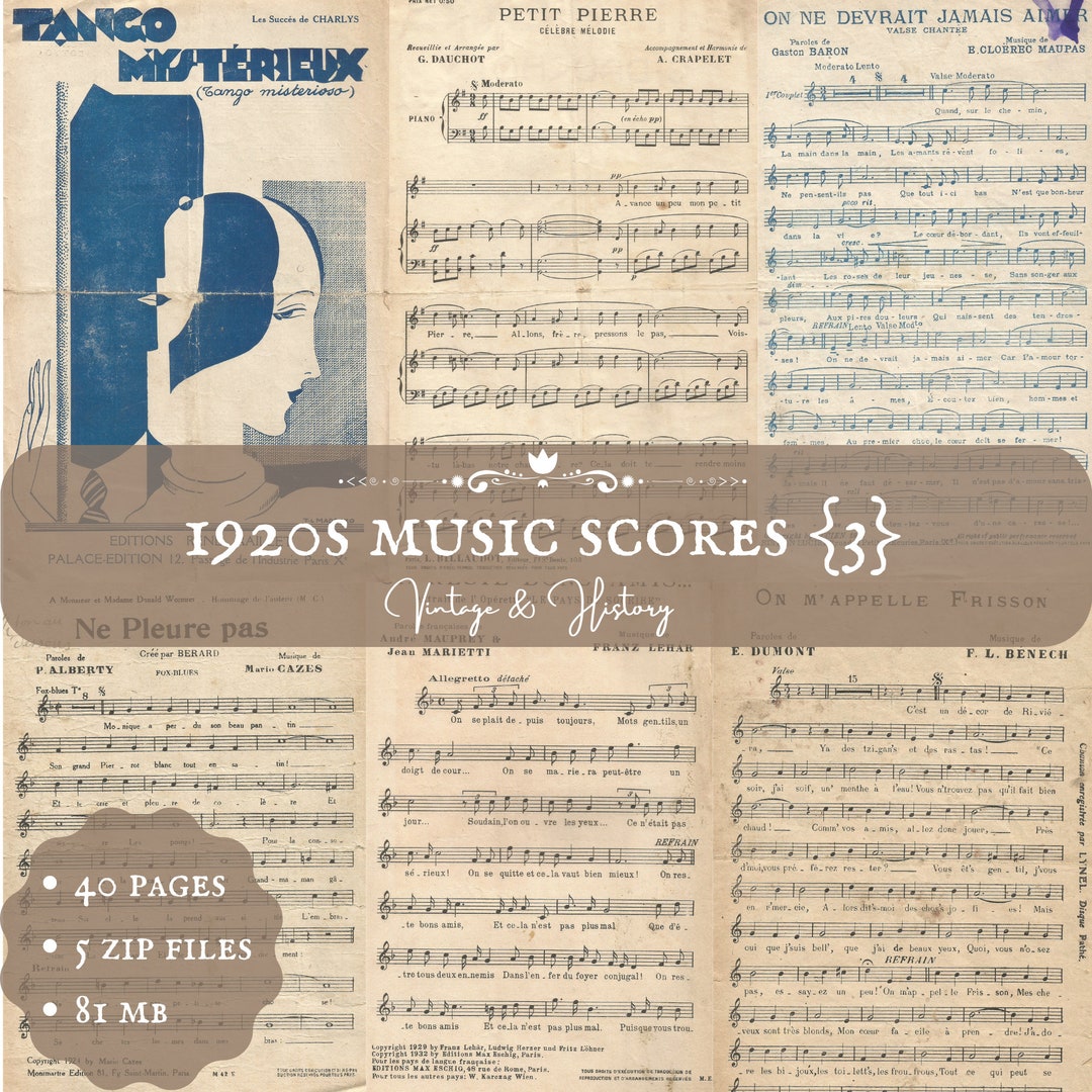 1920s French Music Scores {3}, Partitions, Piano, French Vintage ...