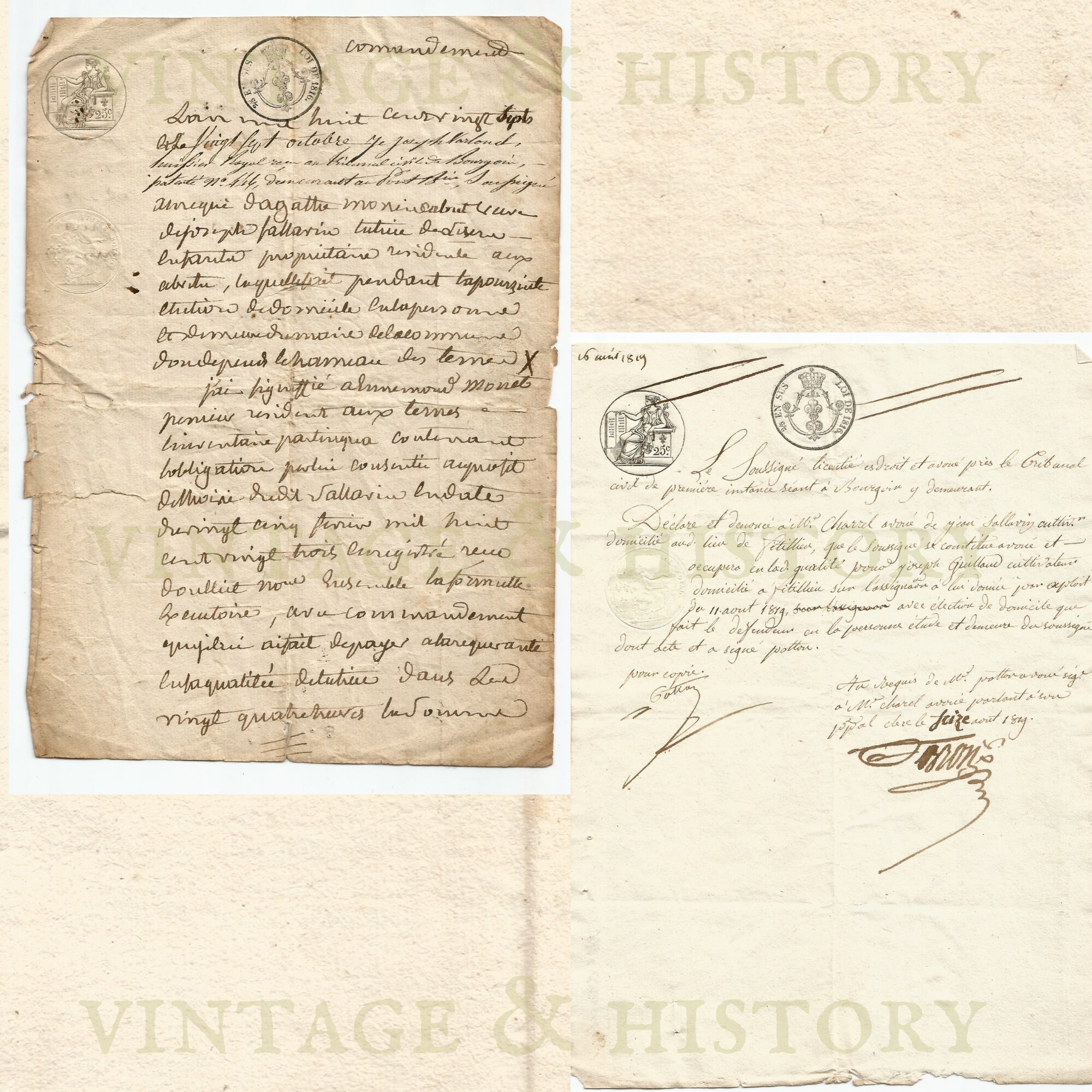 15 Page Bundle, 1800s French Paper, Handwritten, Calligraphy, Printable ...