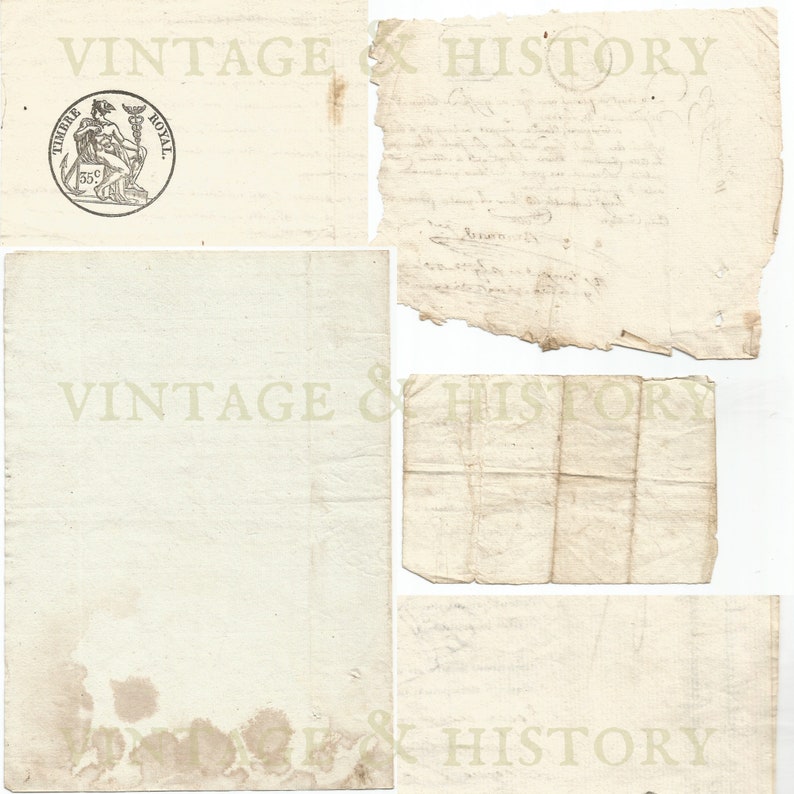 Bundle of Blank Papers, 1800s, 21 Pages, French, Printable, Vintage ...