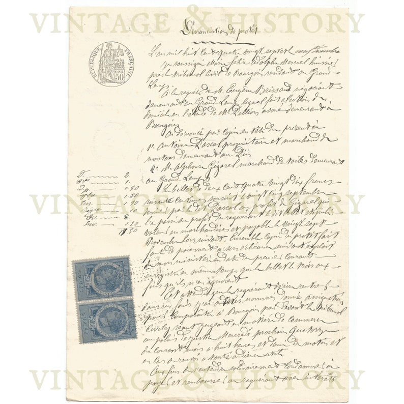 Early 1900s Handwritten Papers With Stamps, Printable Ephemera, Junk ...