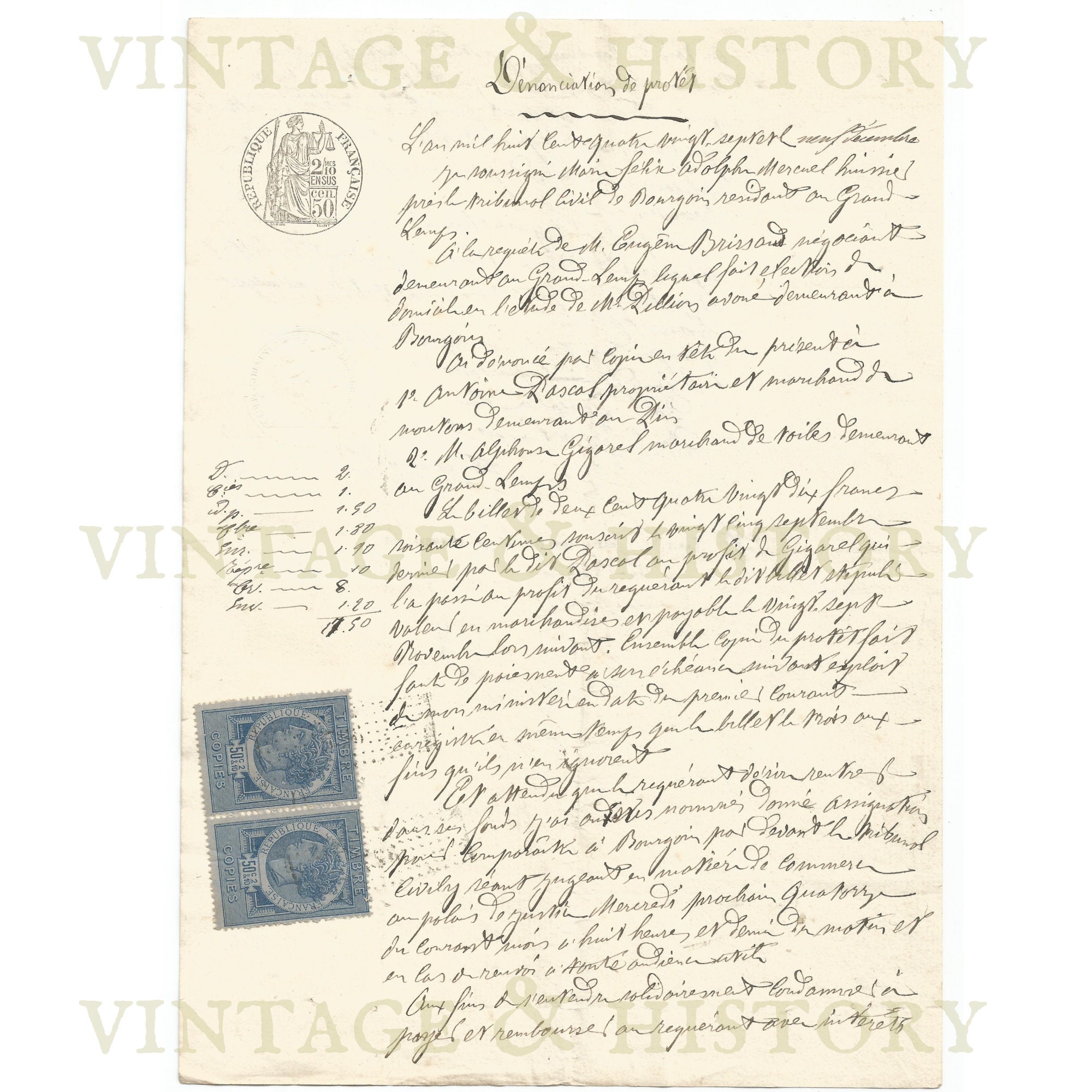 Early 1900s Handwritten Papers With Stamps, Printable Ephemera, Junk ...