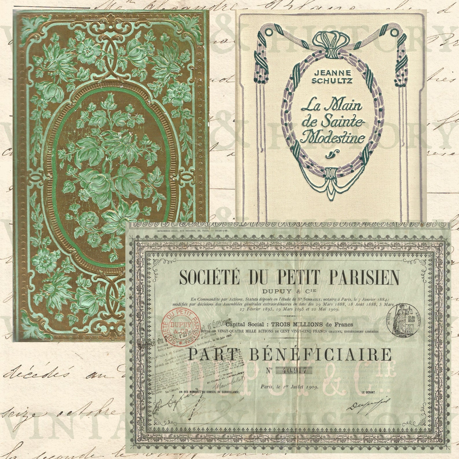 Assorted French Vintage Ephemera {bundle 7}, 35 Pieces, Printable Paper ...