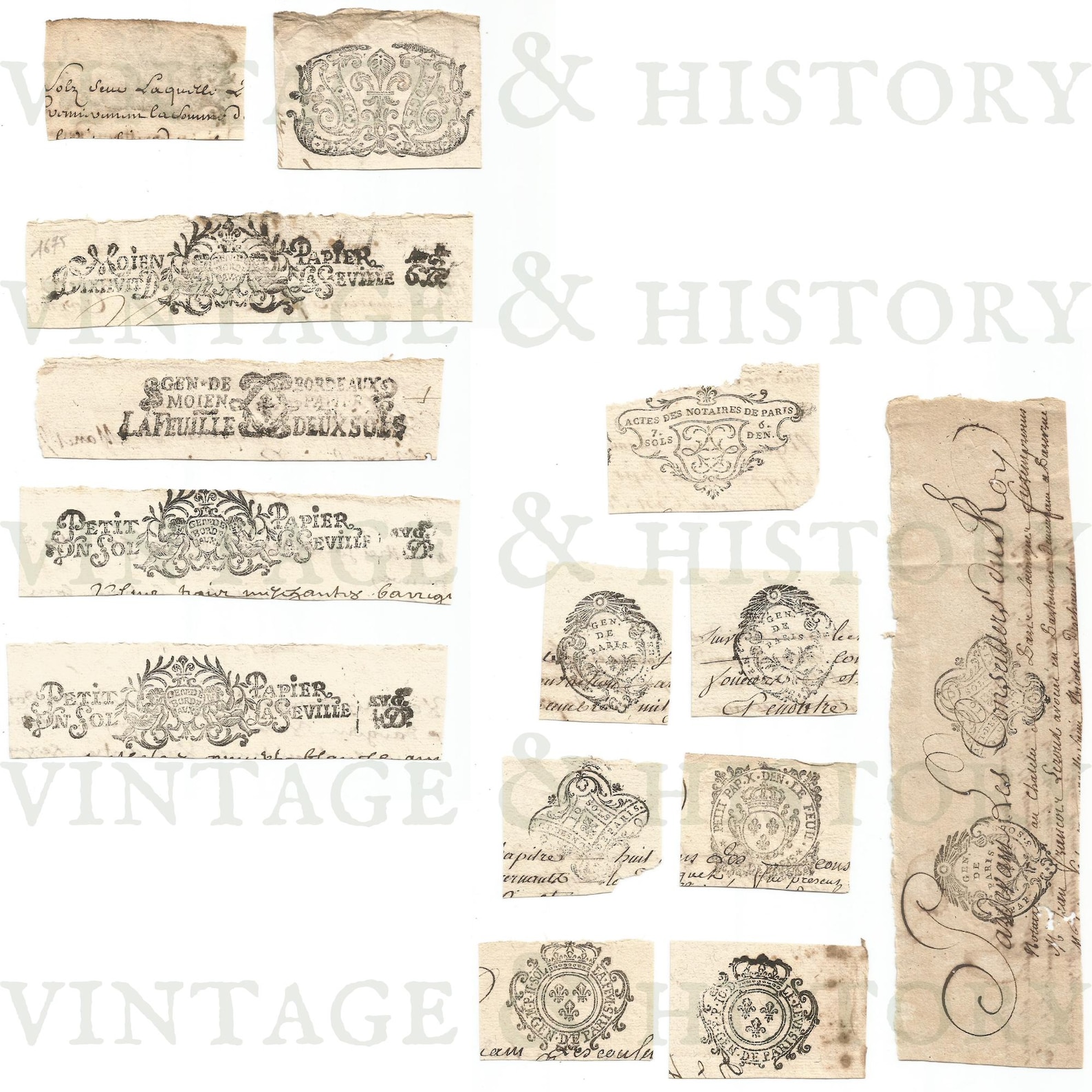 Antique French Cachets and Fragments {8} Généralités, Stamps, Printable ...