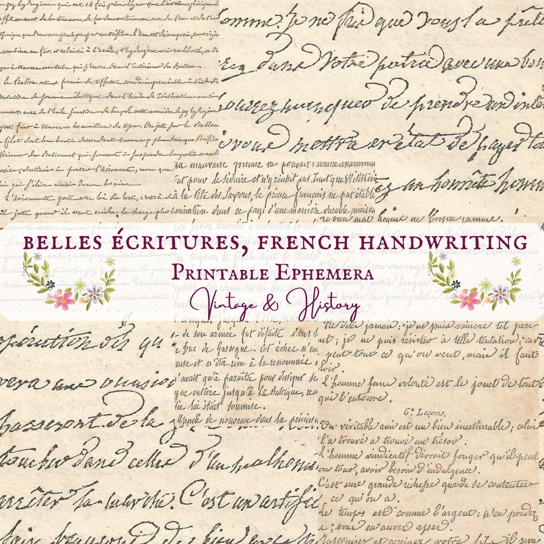 French Handwriting, Sortes D'ecritures, Vintage Book, Printable ...